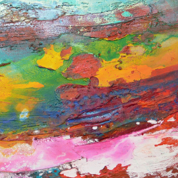 happy place - Original Abstract Wall Art By Caroline Ashwood
