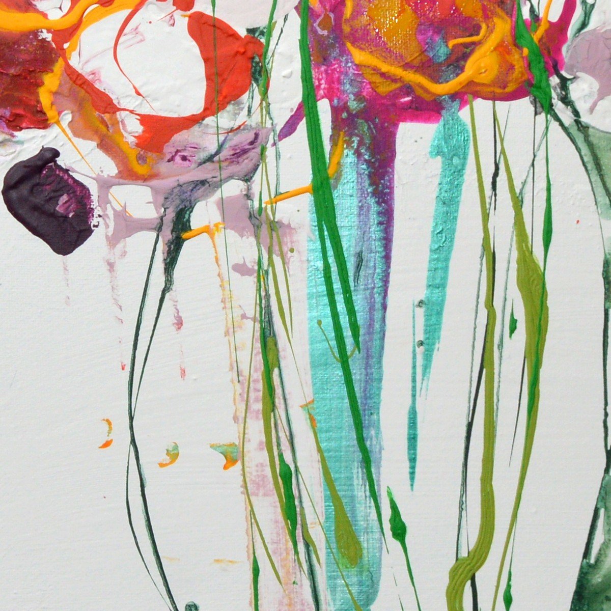 Abstract Flower Art - Original Paintings By Caroline Ashwood