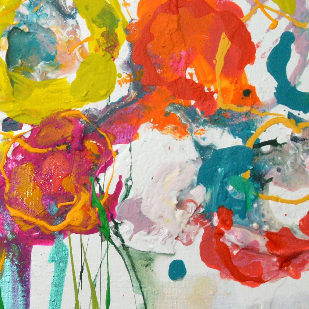 Abstract Flower Art - Original Paintings By Caroline Ashwood