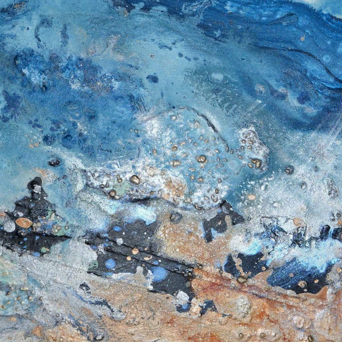 Navy Abstract Paintings - Caroline Ashwood