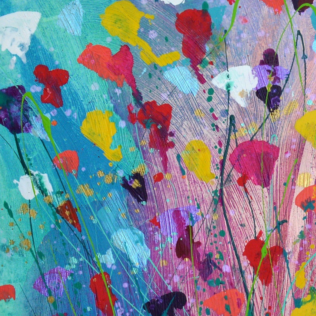 Flower Dance - Original Abstract Wall Art By Caroline Ashwood