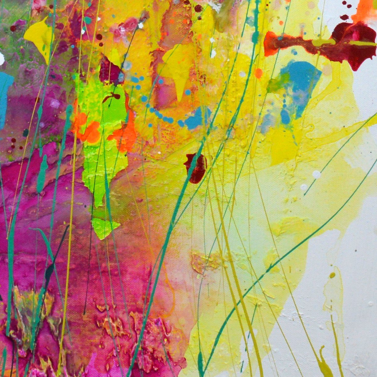 Abstract Flower Art - Original Paintings By Caroline Ashwood