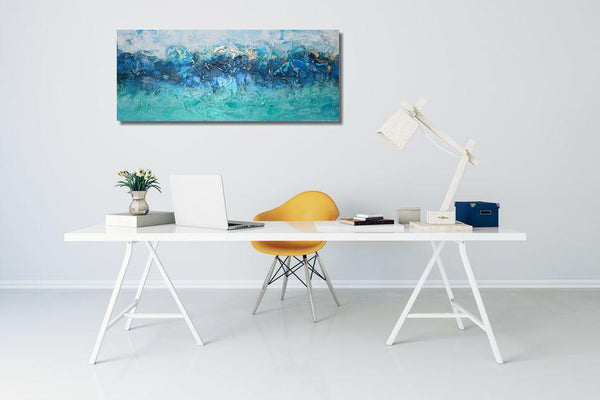 Salty Blue - Original Abstract Wall Art By Caroline Ashwood